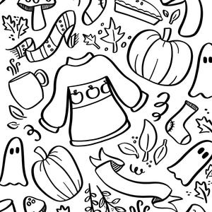 Coloring Page Fall Themed Coloring Sheet for Fall Coloring Page for ...