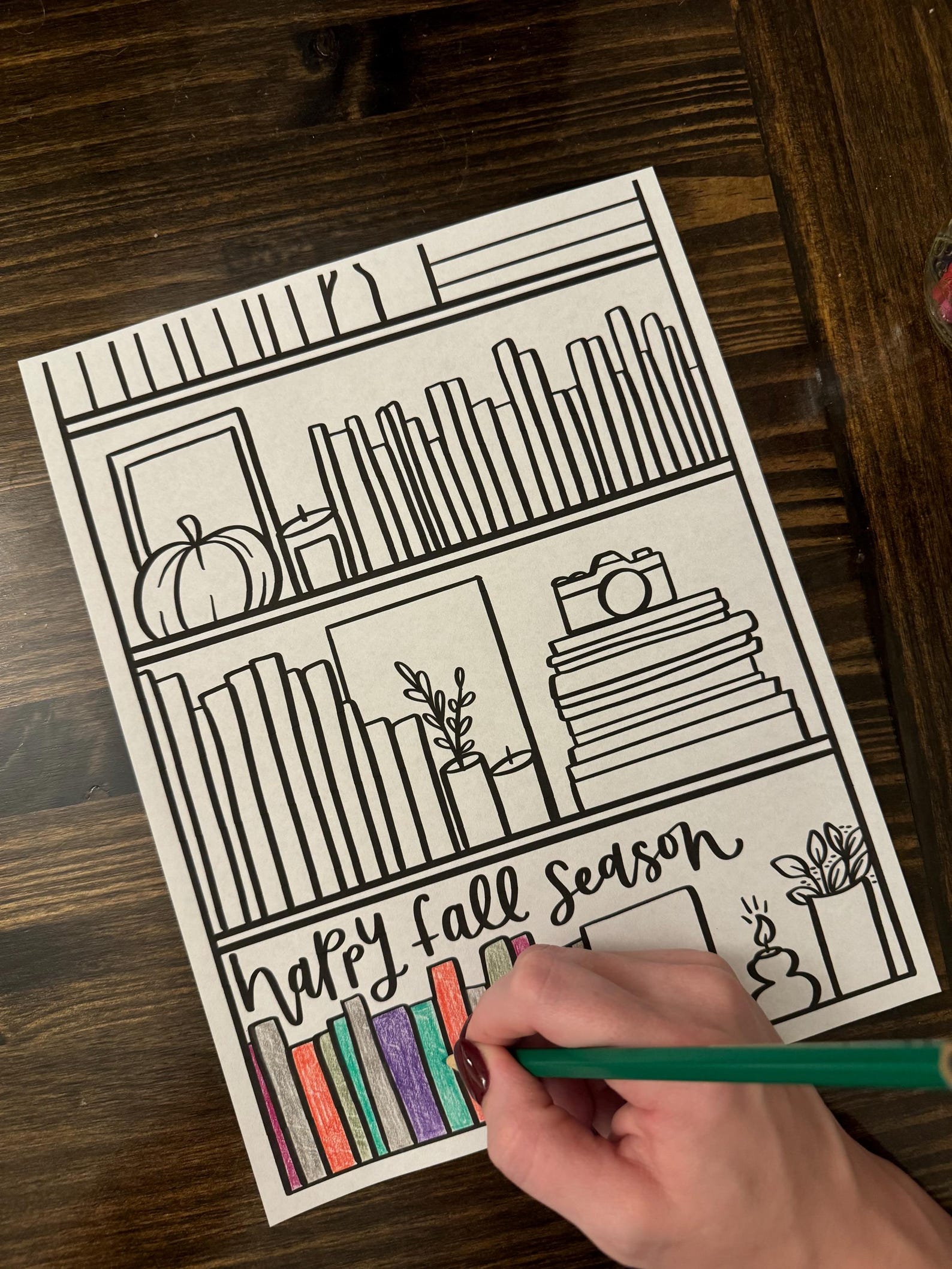 Coloring Page Fall Themed Coloring Sheet for Fall Coloring Page for ...