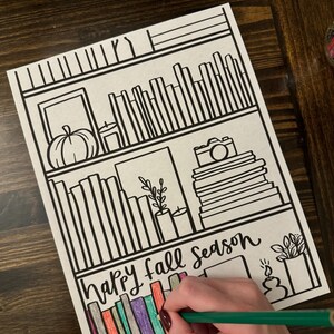 Coloring Page Fall Themed Coloring Sheet for Fall Coloring Page for ...