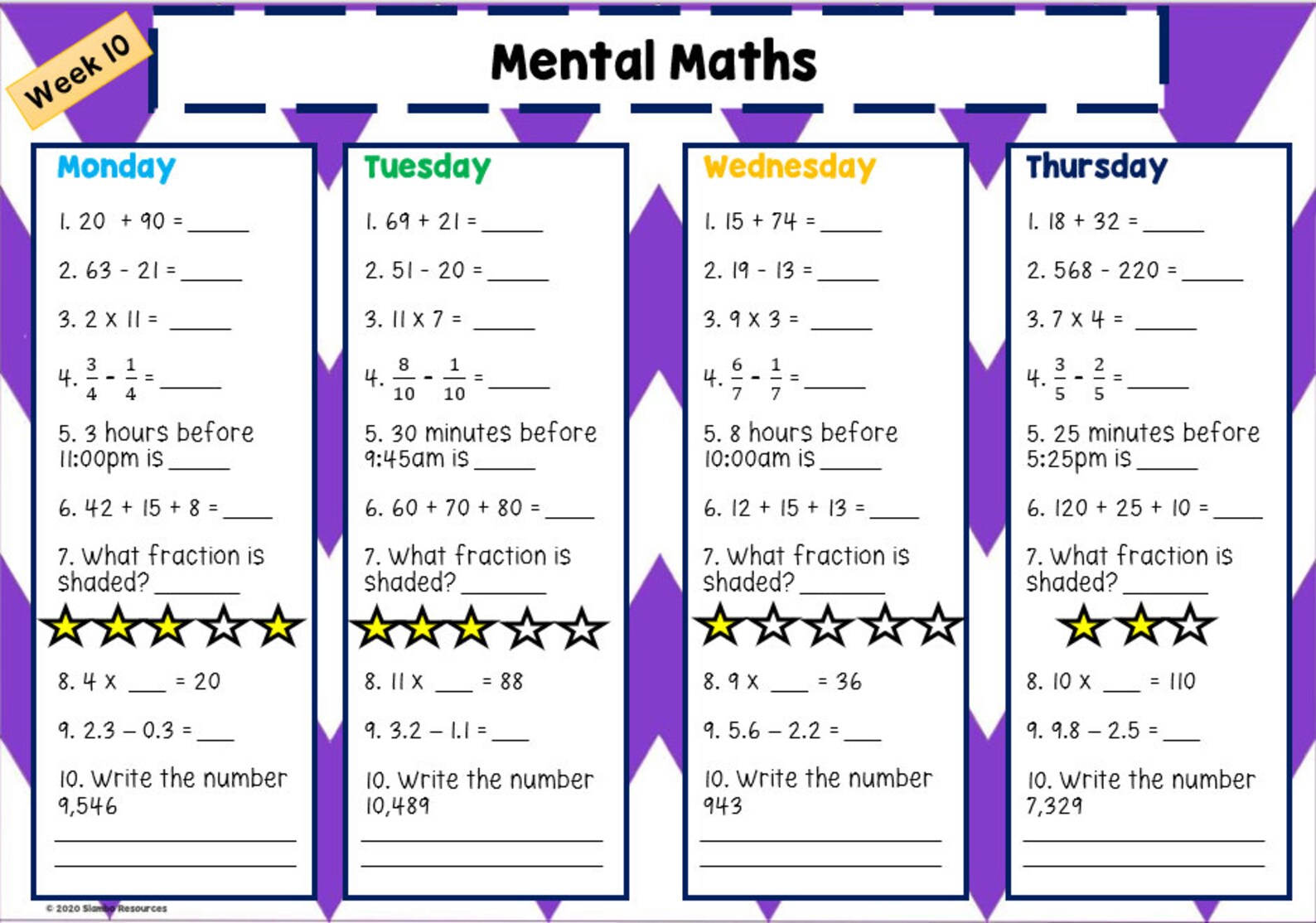Daily Mental Maths Bundle Grade 3 Mathematics Homeschool | Etsy