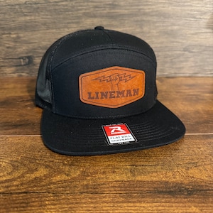 Leather Patch Lineman Hat - Richardson 112/168 - Power Lineman Gift - Etsy
