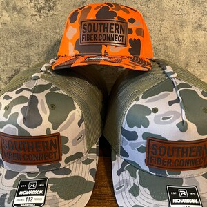 Richardson 112 PFP Custom Leather Patch Hat, Duck Camo, Printed Five ...