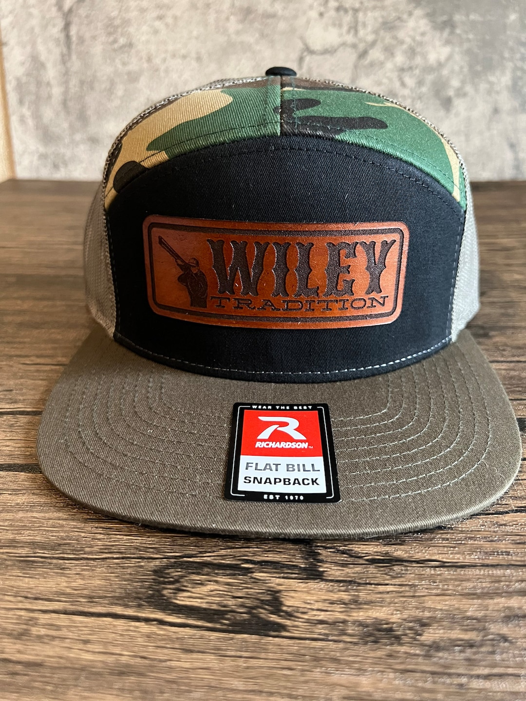 Custom Laser Engraved Leather Patch Richardson 168 Trucker Hat - Etsy