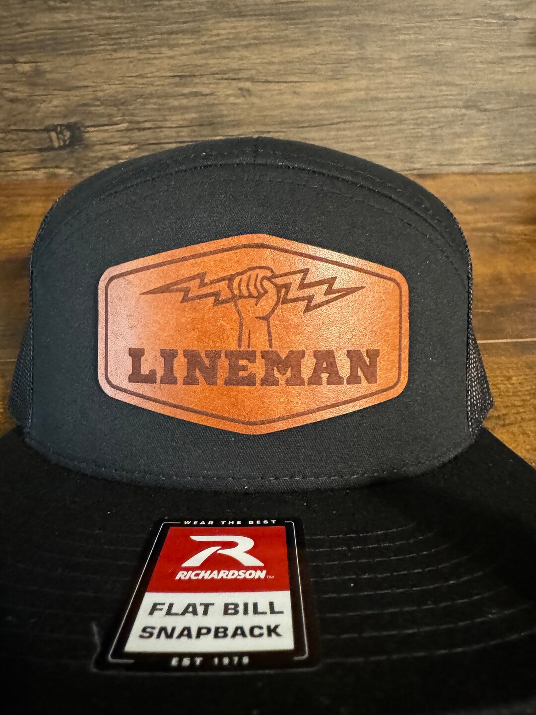 Leather Patch Lineman Hat - Richardson 112/168 - Power Lineman Gift - Etsy