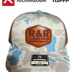 Richardson 112 PFP Custom Leather Patch Hat, Duck Camo, Printed Five ...