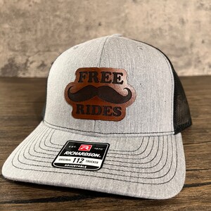 Free Mustache Rides Leather Patch Hat - Etsy
