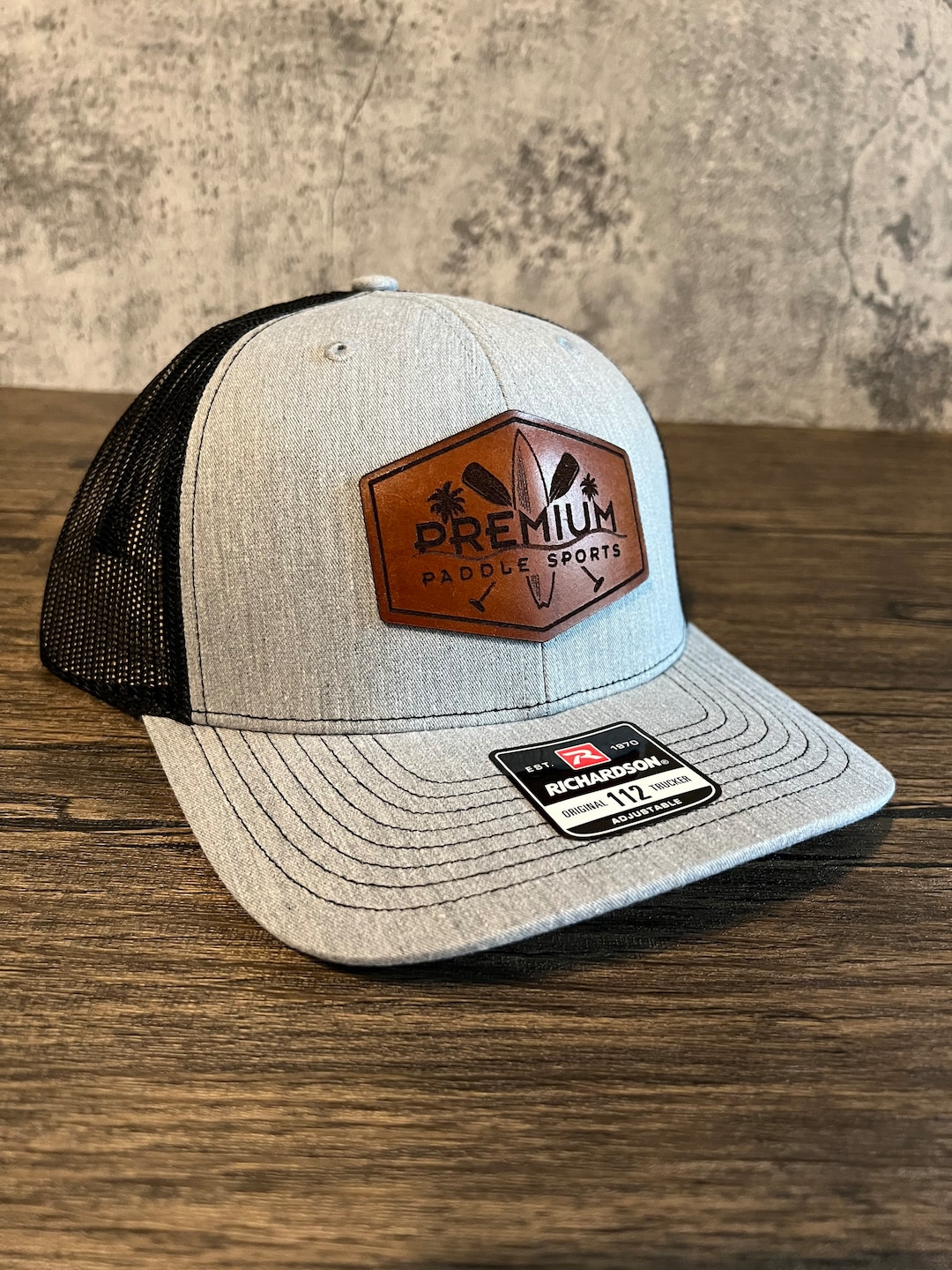 12 Custom Hats Richardson 112 Leather Patch TRUCKER Hats, Laser ... 12 Custom Hats Richardson 112 Leather Patch TRUCKER Hats, Laser ...