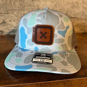Richardson 112 PFP Custom Leather Patch Hat, Duck Camo, Printed Five ...