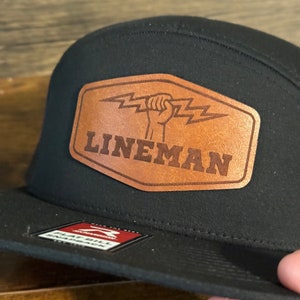 Leather Patch Lineman Hat - Richardson 112/168 - Power Lineman Gift - Etsy