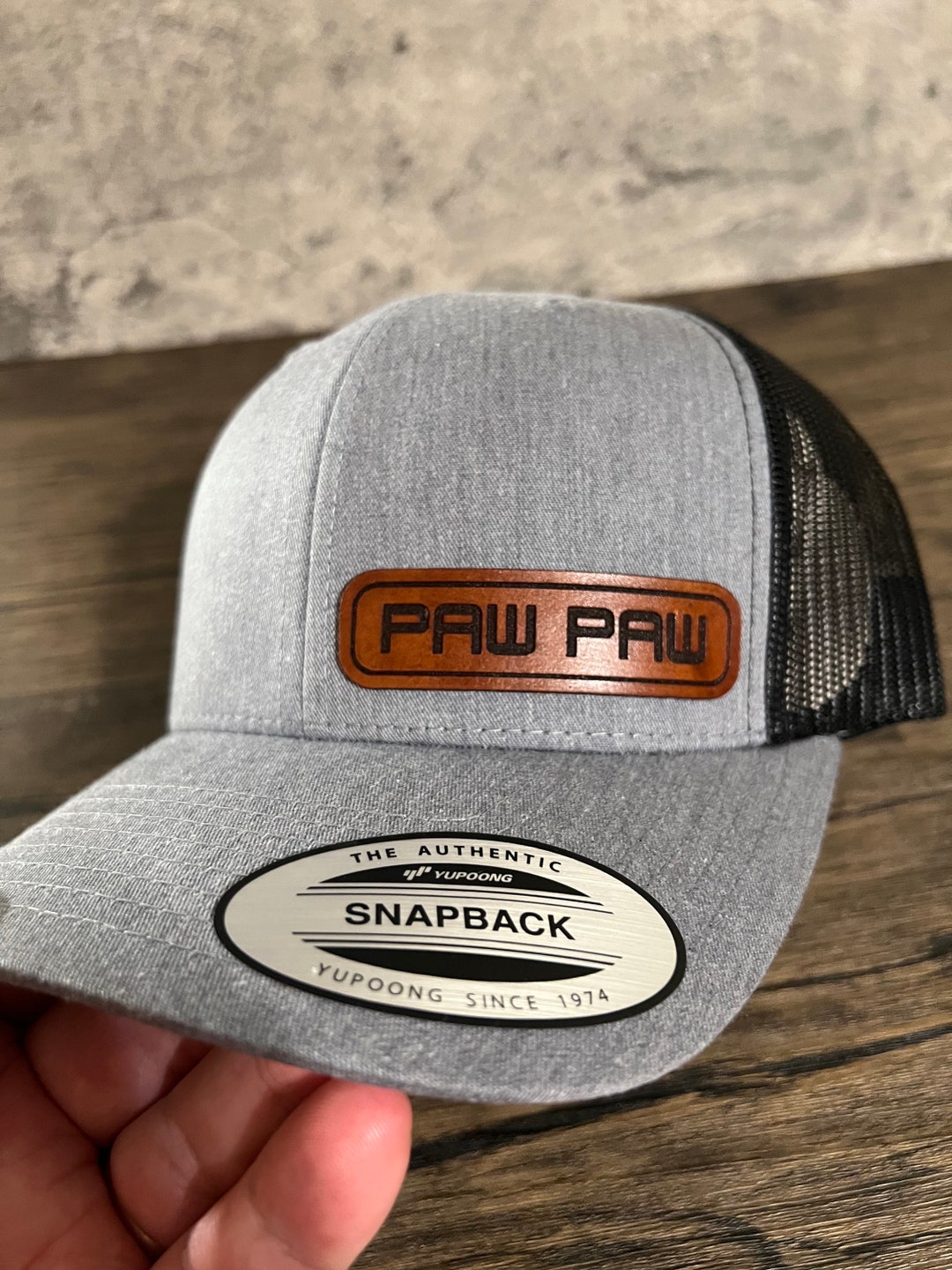 Pawpaw - Real Leather Patch Hat - New Grandpa Gift - Pawpaw Birthday ...