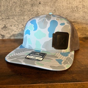 Richardson 112 PFP Custom Leather Patch Hat, Duck Camo, Printed Five ...