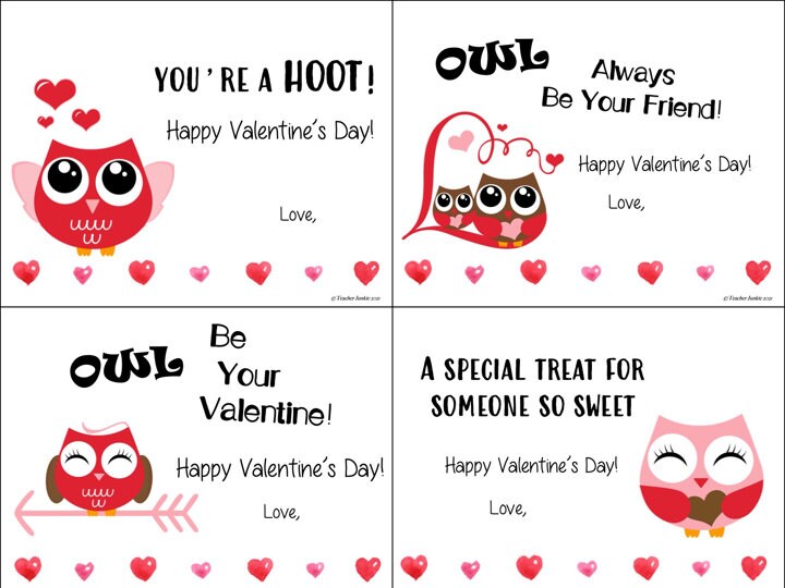 DIGITAL DOWNLOAD/PRINTABLE Valentine's Day Cards - Sweet Owl Love - Etsy