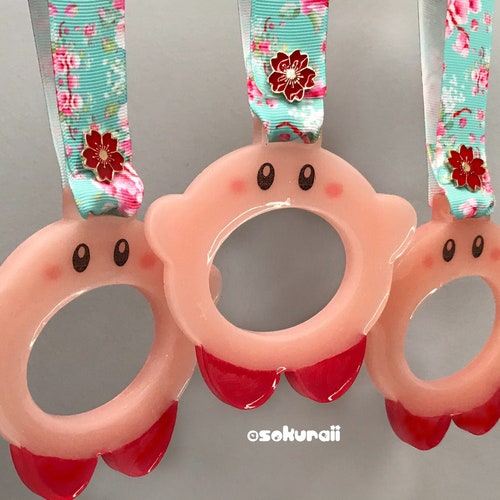 Kirby Custom Resin Tsurikawa Glittery JDM Car Handle Ring - Etsy