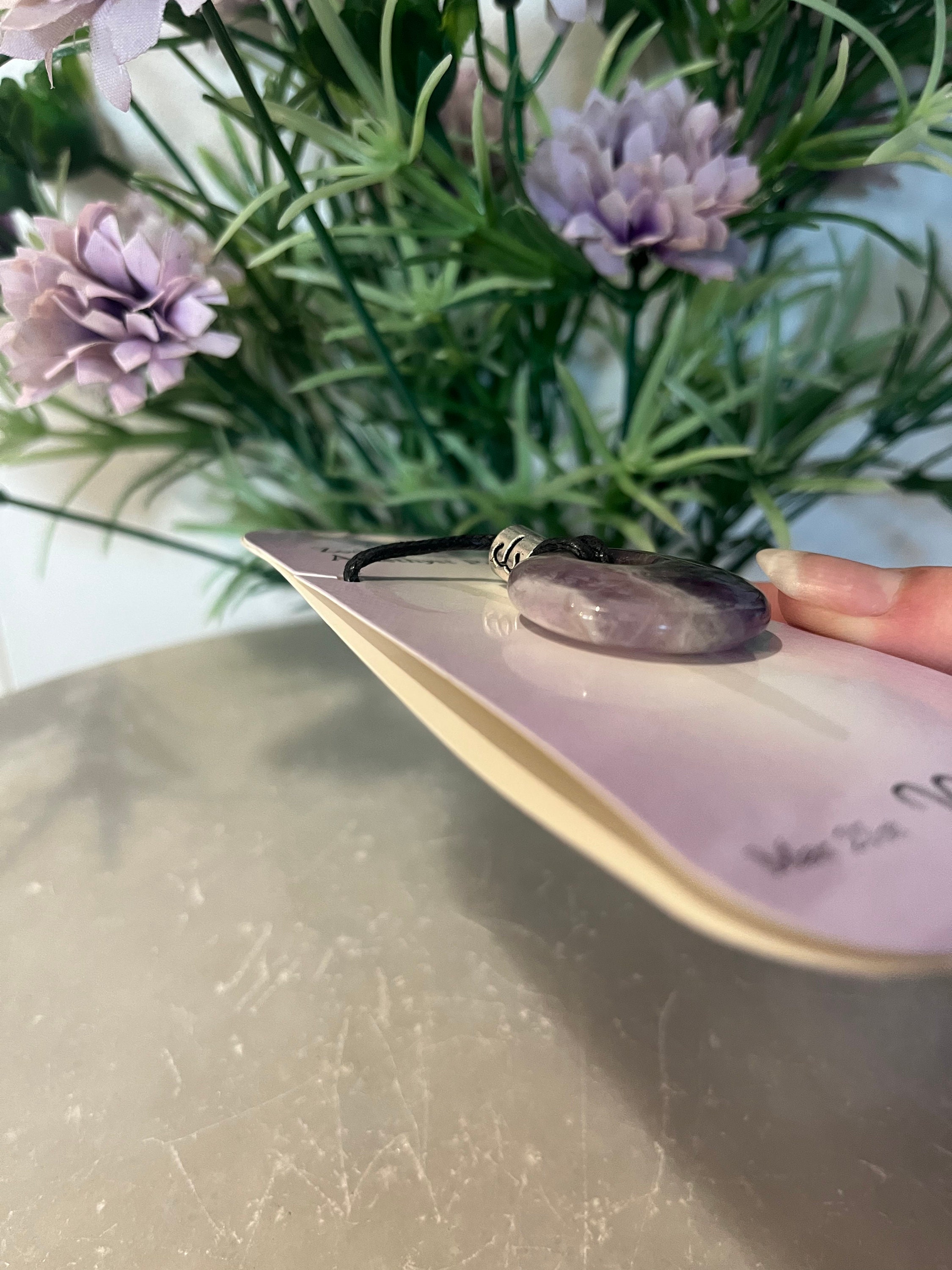 Aries Amethyst Donut Crystal Birth Stone Necklace-peace - Etsy