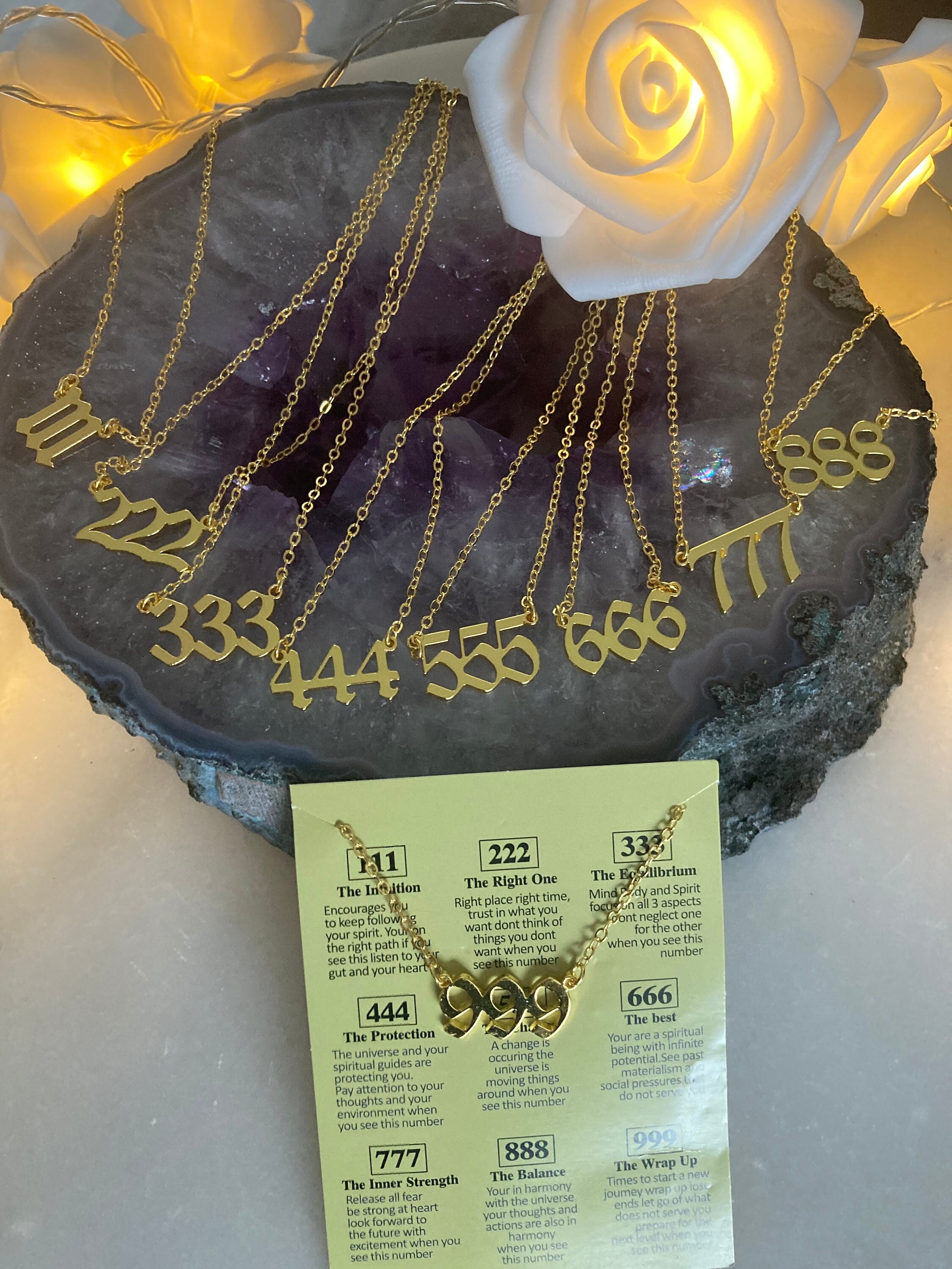 Angel Number Necklace Gold Tone With Card - Etsy