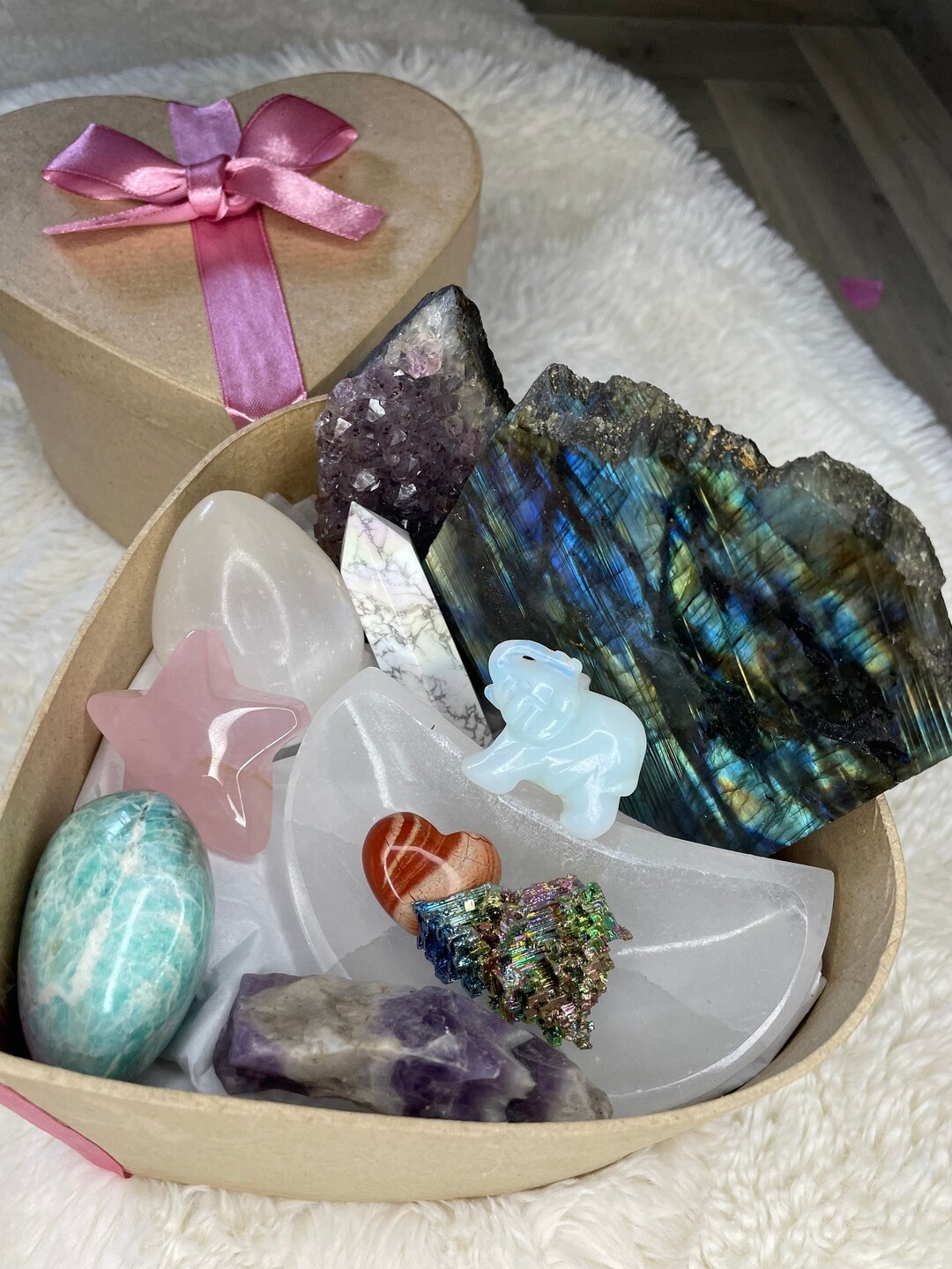 Large Valentines Mystery Crystal Gift Set I Love You Spiritual Gift Set ...