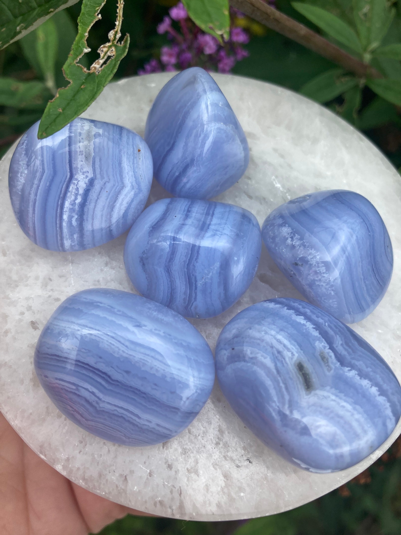 Agate Dentelle Bleue Bandée A Tumble Stone Pierre de - Etsy France