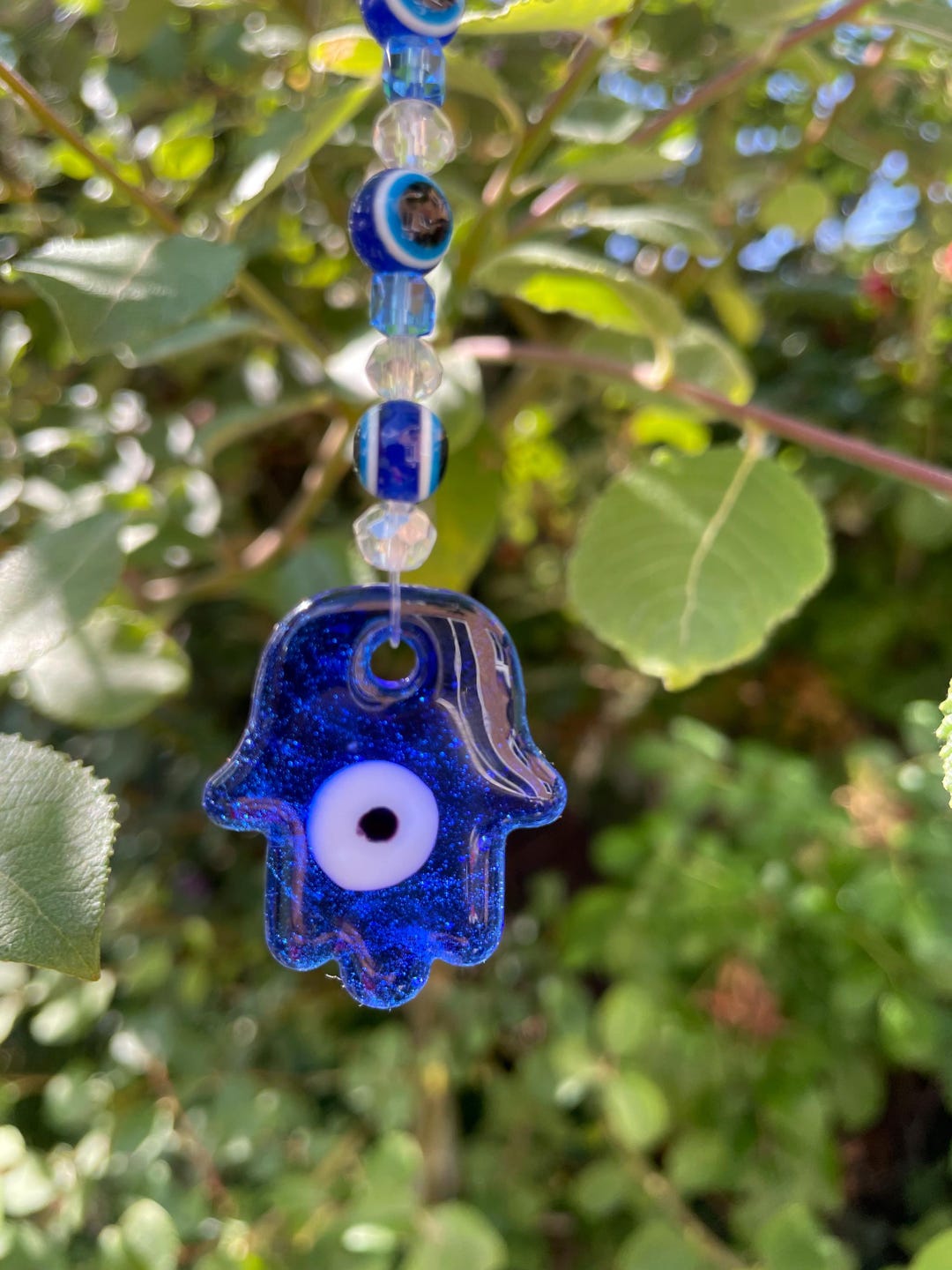 Hamsa Hand Car Mirror Charm: Evil Eye Protection, Spiritual Decor - Etsy