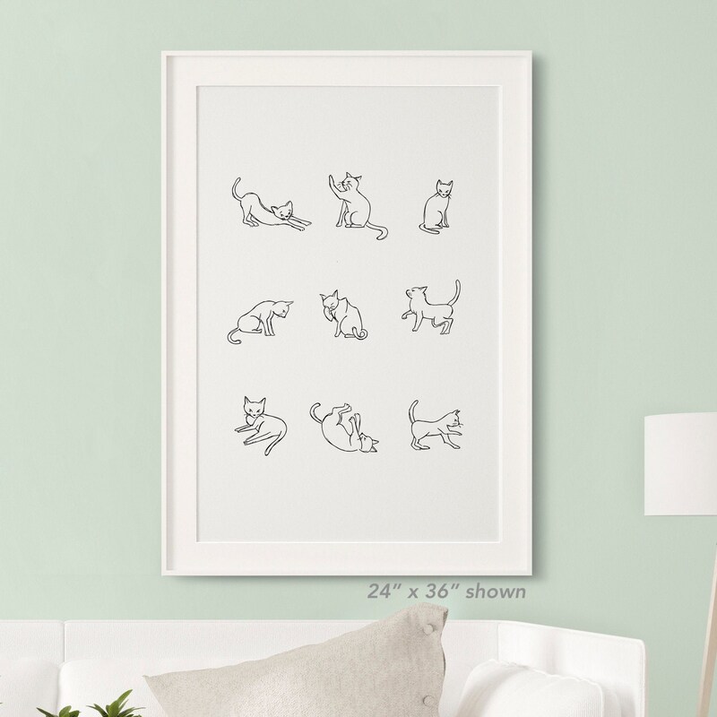 Cat Line Drawing - Etsy