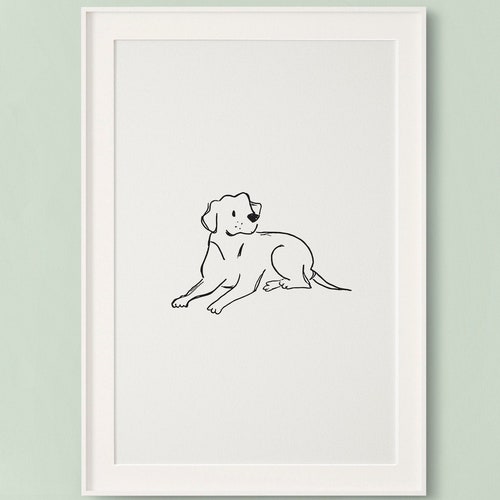 Labrador Retriever Heart One Line Drawing Print. Printable - Etsy