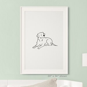 Labrador Retriever One Line Drawing Print, Lab Doodle Wall Decor ...