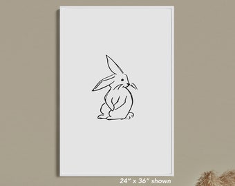 One Line Bunny Art - Etsy