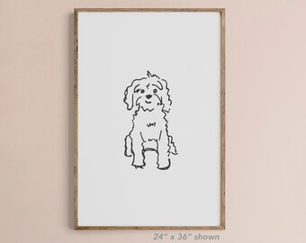 Maltipoo Line Drawing - Etsy