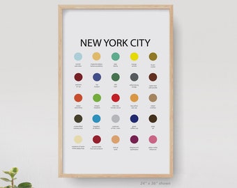 New York City Color Palette Print - Etsy