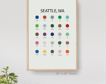 Seattle Color Palette Print - Etsy