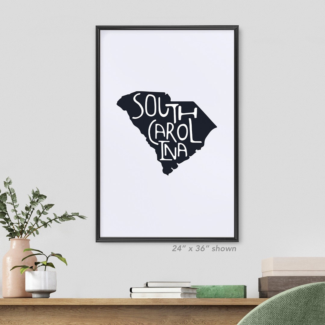 South Carolina Art Print, South Carolina Print, South Carolina State ...