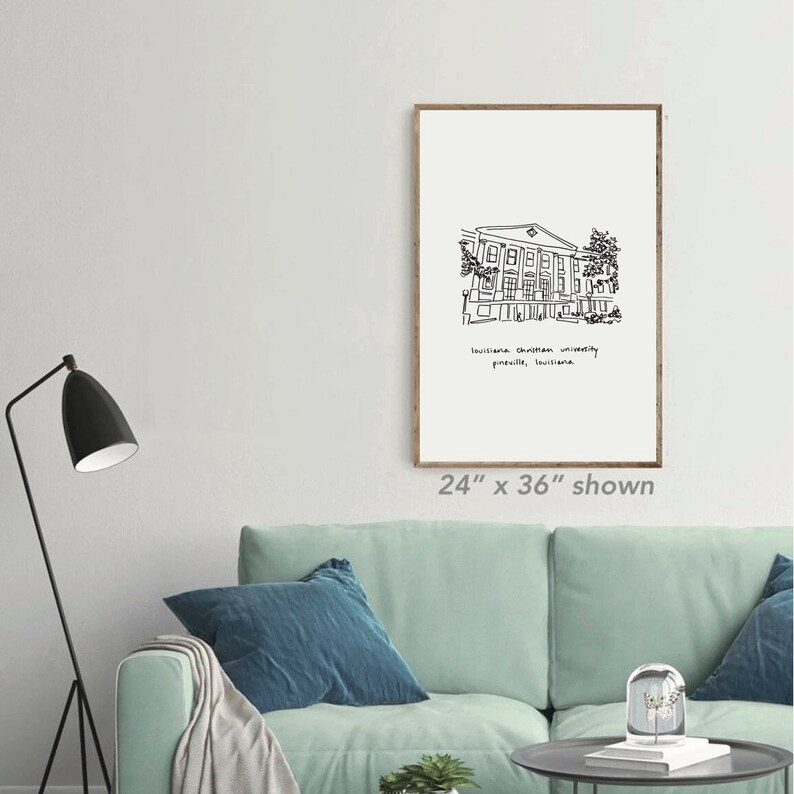 Louisiana Christian University College Campus Dorm Art, LCU Drawing ...