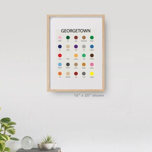 Georgetown, DC Color Palette Print, Georgetown Neighborhood Wall Art ...