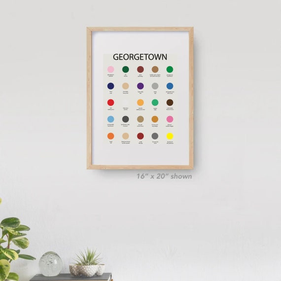 Georgetown DC Color Palette Print Georgetown Neighborhood - Etsy