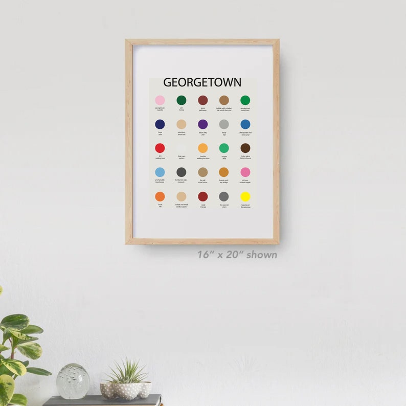 Georgetown DC Color Palette Print Georgetown Neighborhood - Etsy