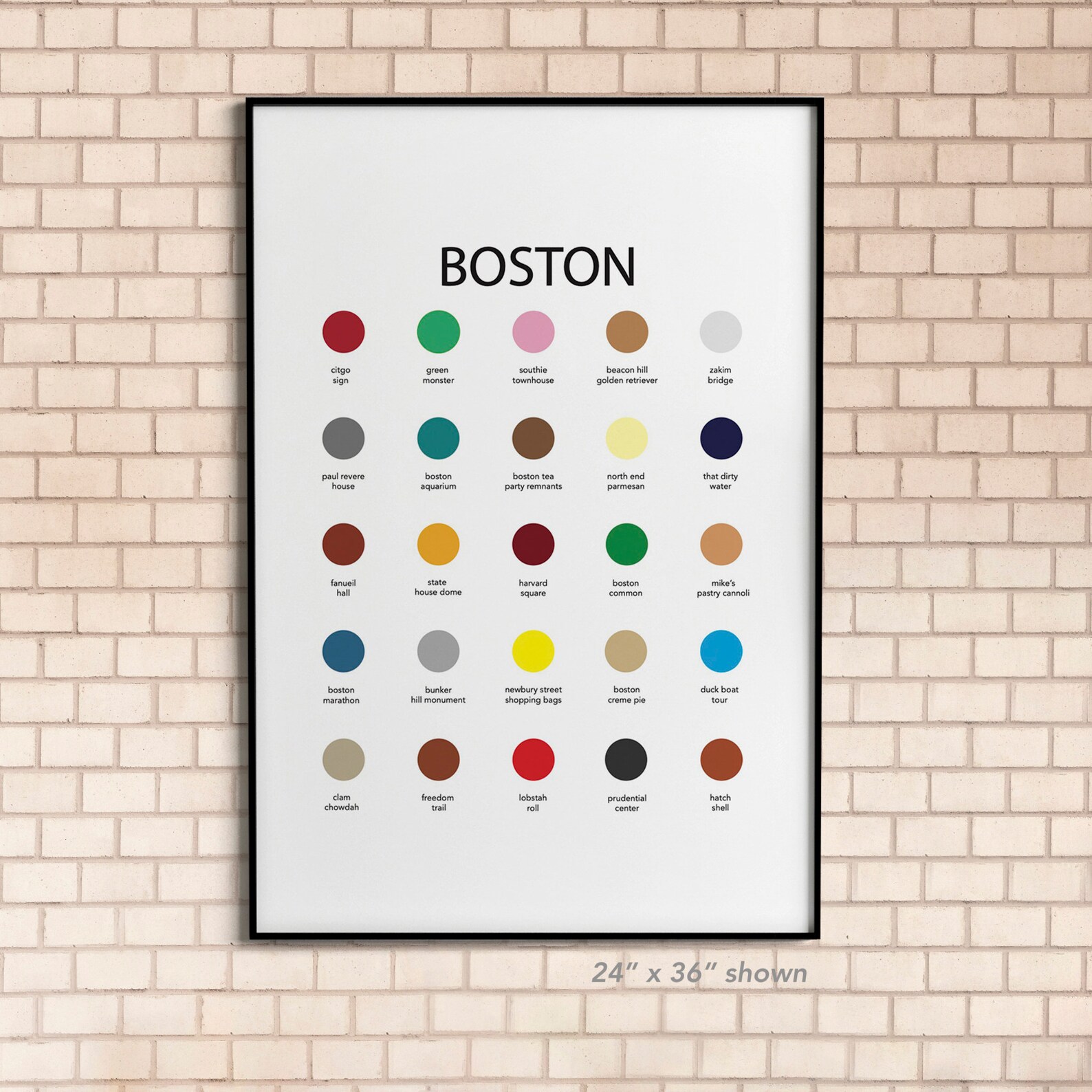 Boston Massachusetts City Color Palette Print Boston Print - Etsy