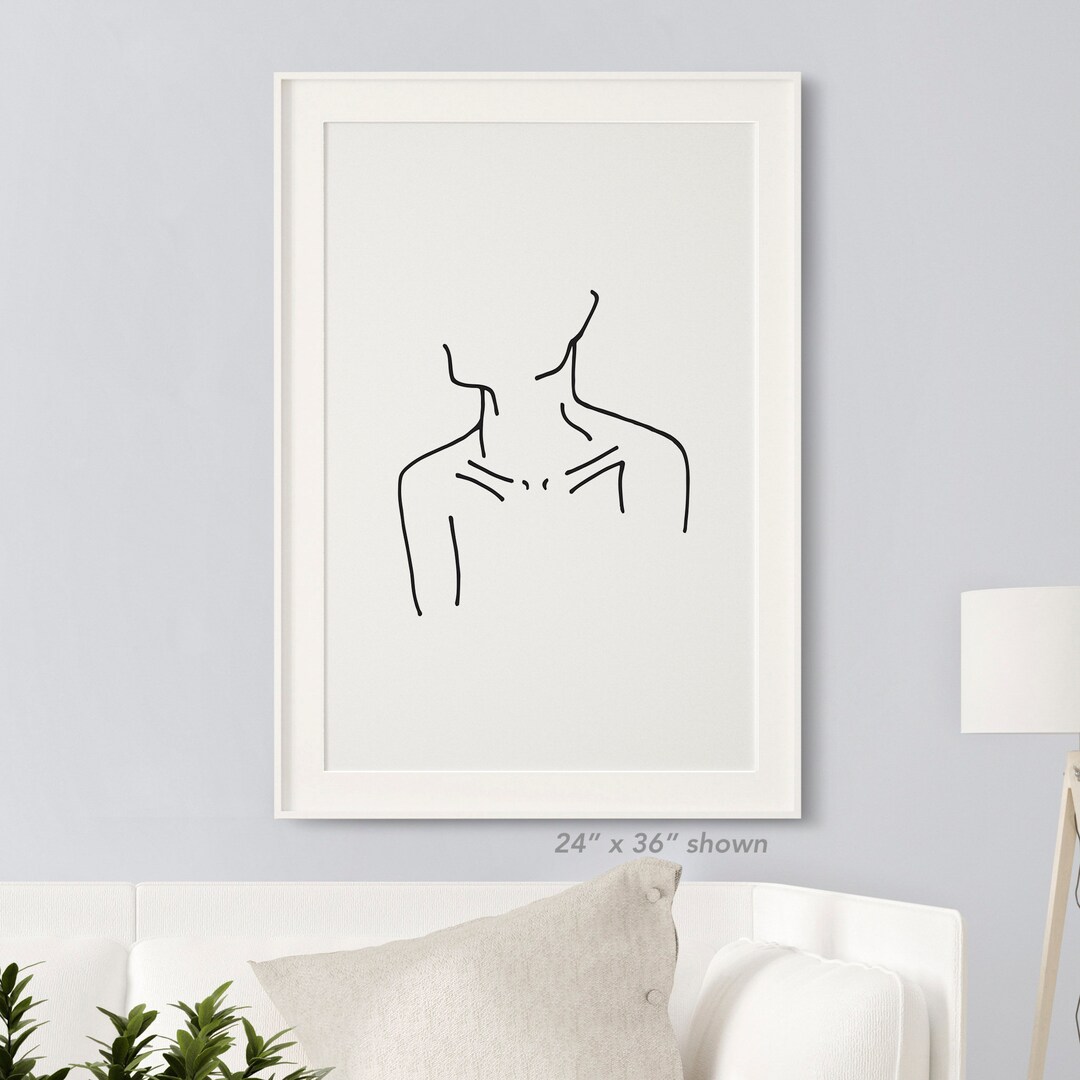 Female Body Line Drawing Print, Modern Minimalist Female Line Drawing ...