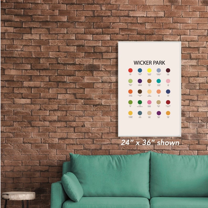 Wicker Park Chicago Neighborhood City Color Palette, Wicker Park ...