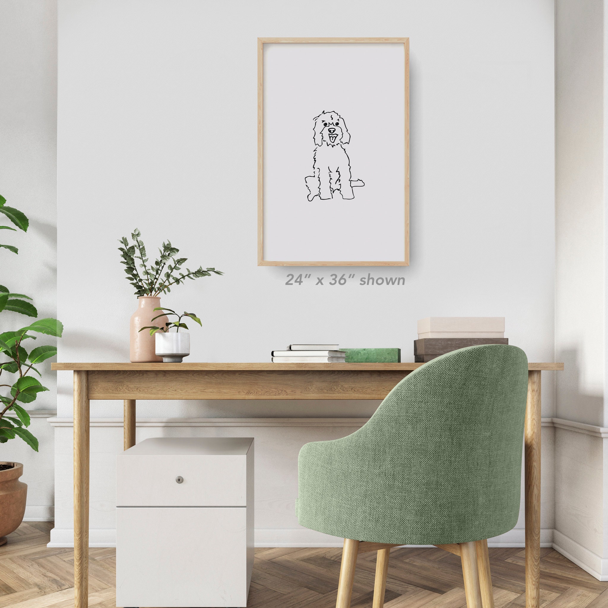 Goldendoodle Art Print Goldendoodle Line Art Doodle Mom Gift - Etsy