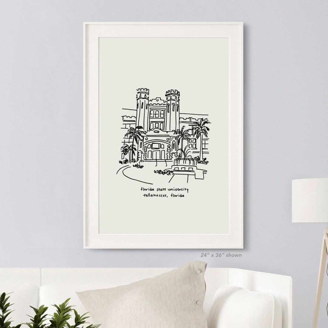 Florida State University College Campus Print, FSU Freshman Dorm, FSU ...
