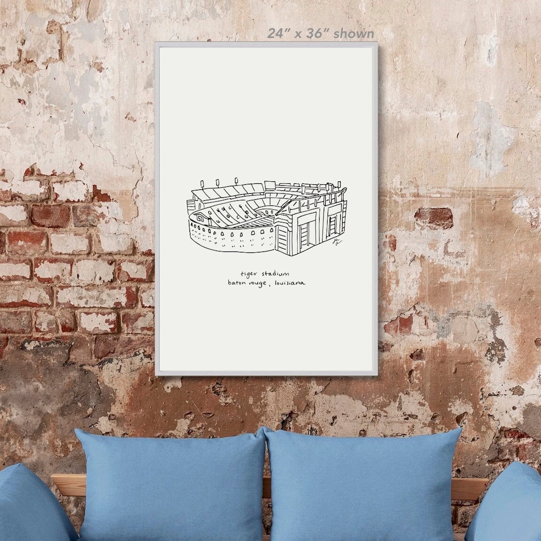 Tiger Stadium LSU Drawing LSU Football Fan Art Tiger Stadium - Etsy