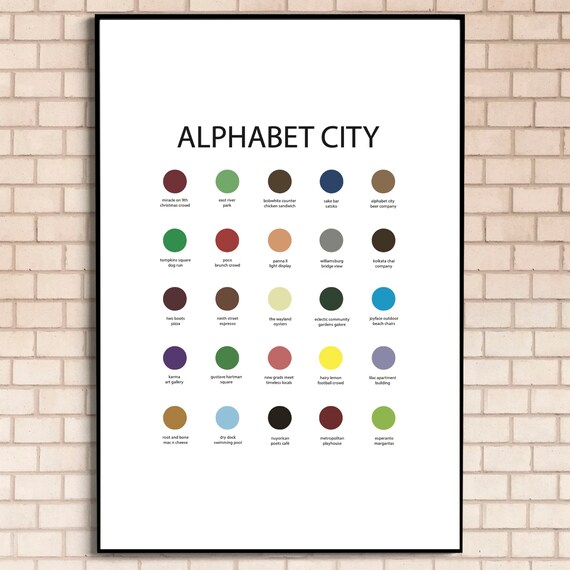 Alphabet City NYC Color Palette Print New York City Wall Art | Etsy