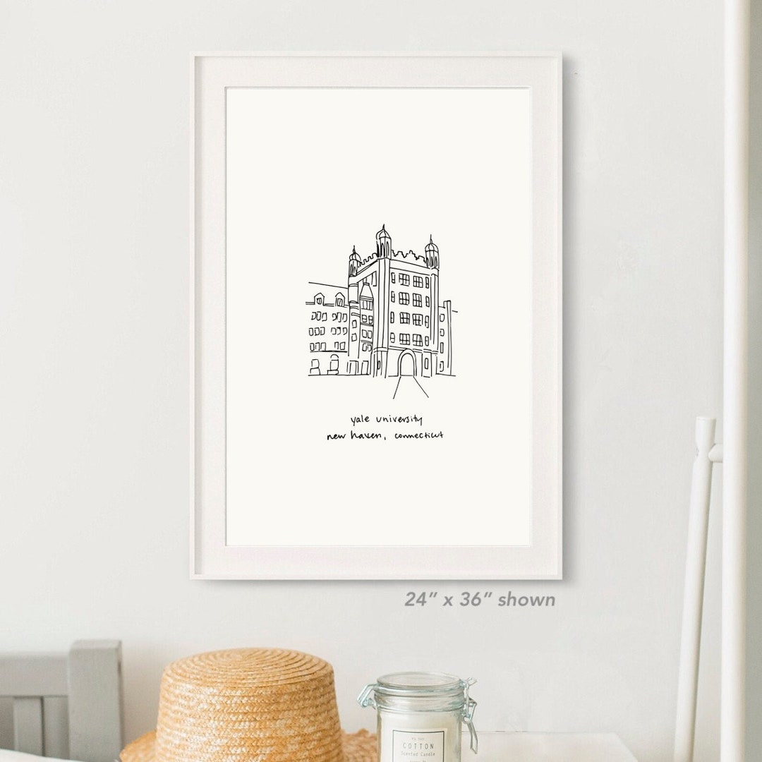 Yale University New Haven CT College Campus Print, Yale Freshman Dorm ...