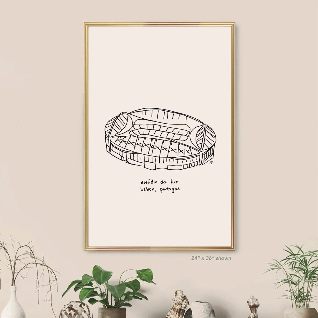 Estádio Do Sport Lisboa E Benfica Football Poster Art Lisbon - Etsy