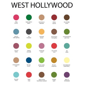 West Hollywood, Weho Palette Print, West Hollywood Print, Weho ...