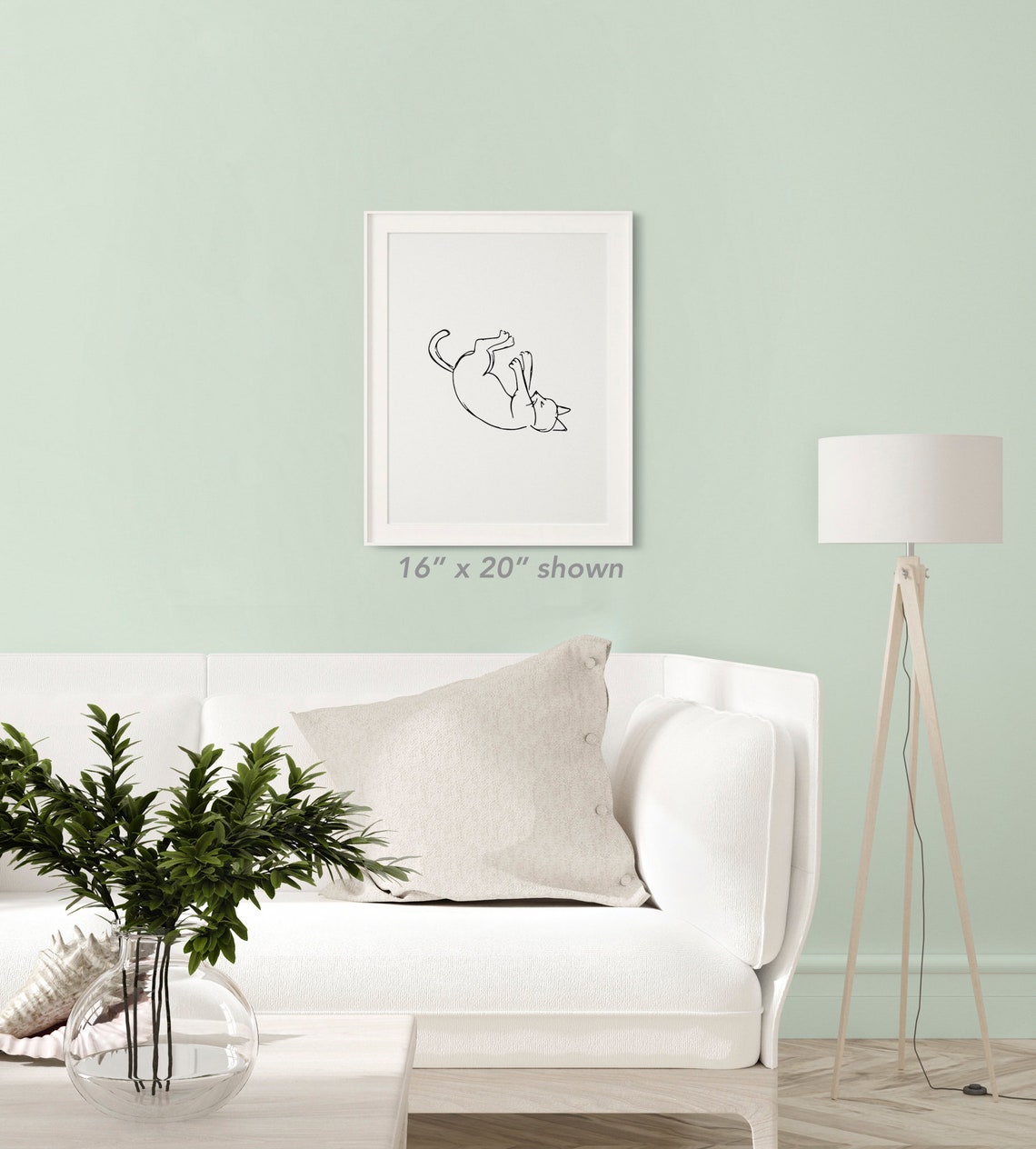 Cat Line Art Wall Art Pet Line Art Drawing Black and White - Etsy