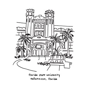 Florida State University College Campus Print, FSU Freshman Dorm, FSU ...