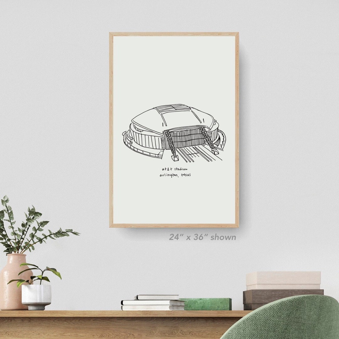 AT&T Stadium Arlington Dallas Cowboys Fan Art Print, TX Cowboys ...