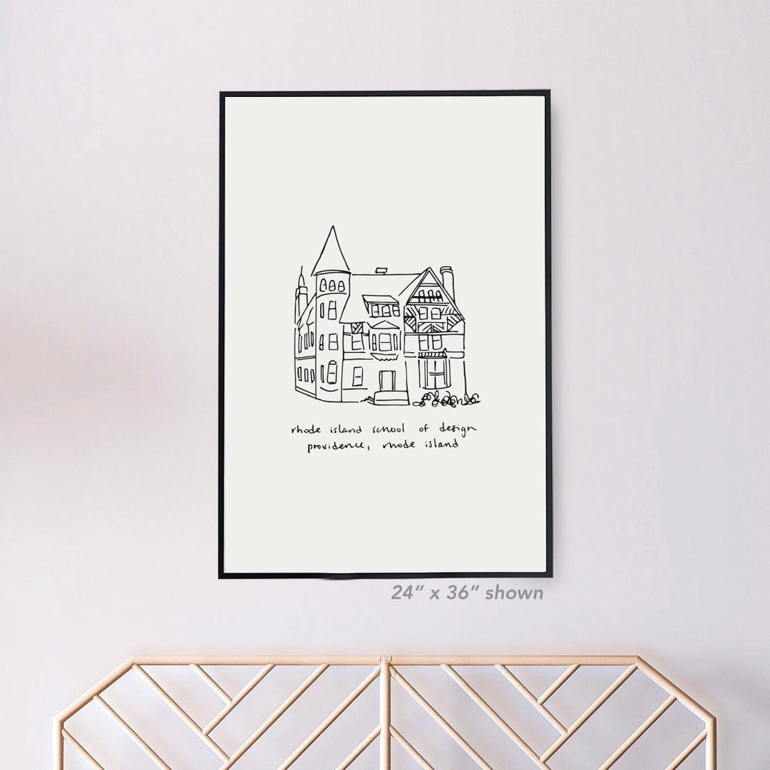 RISD College Campus Drawing Painting Dorm Art Rhode Island - Etsy