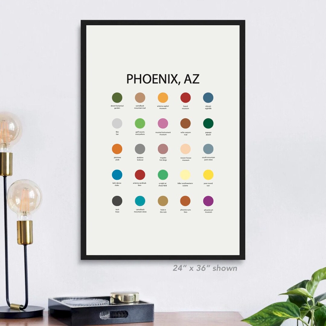 Phoenix Arizona Art Print, Phoenix Art Housewarming Gift, Phoenix ...