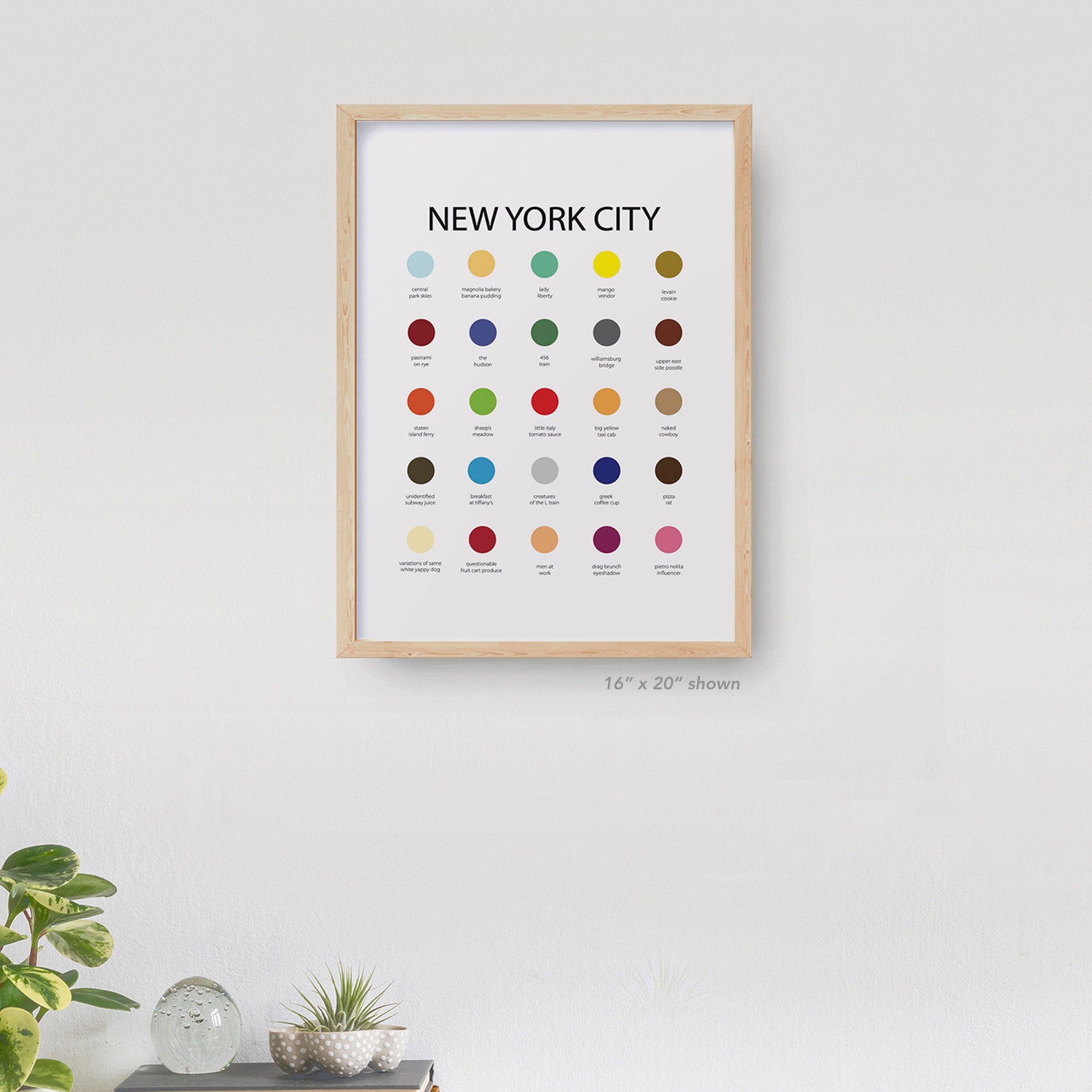 New York City Color Palette Print New York City Wall Art | Etsy